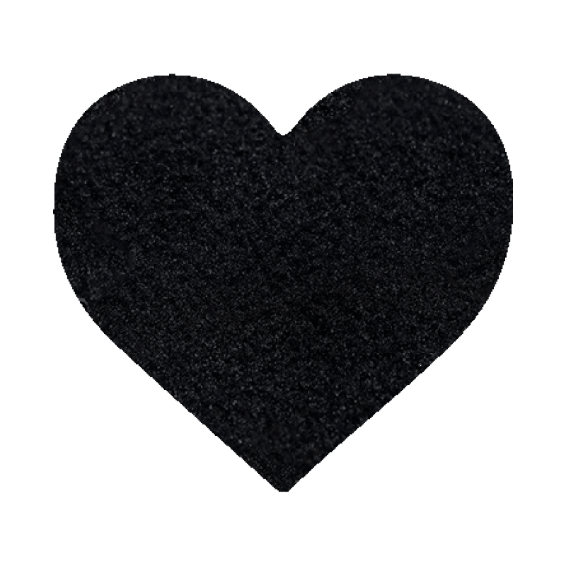 BLACK POLY FLEECE LARGE HEART – NoSo Patches